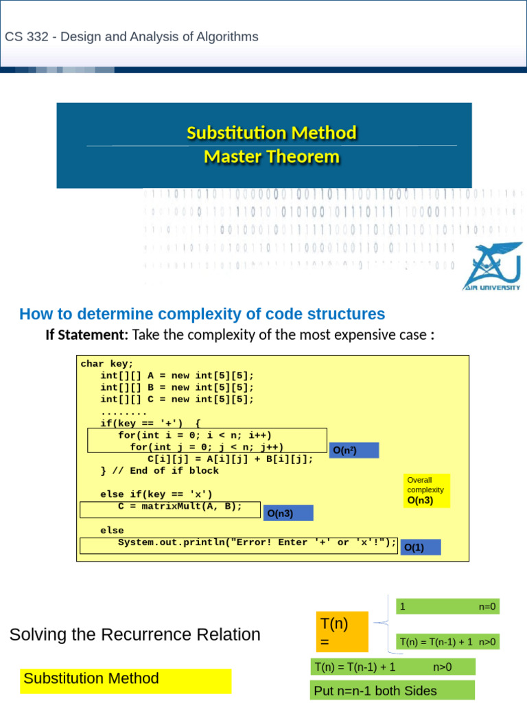 4 Substitution Method and Master Theorem | PDF | Mathematical Analysis | Mathematical Logic