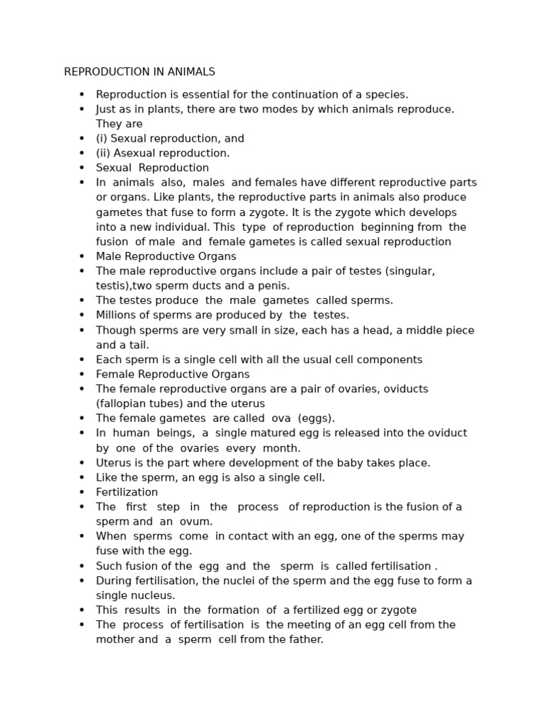Animal Reproduction Explained | PDF | Reproductive System | Sexual ...