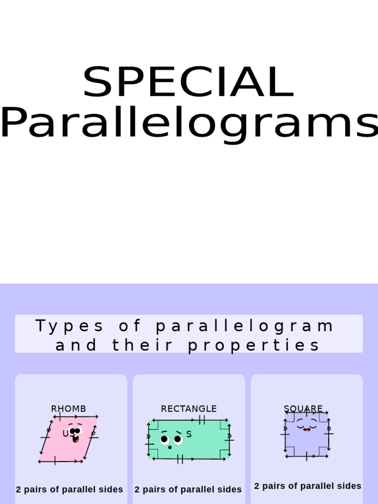 Types of Special Quadrilaterals | PDF | Rectangle | Classical Geometry
