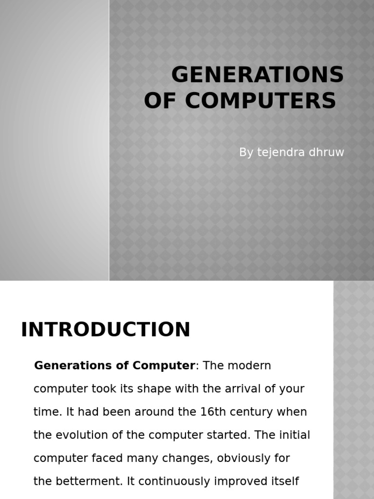 Evolution of Computer Generations | PDF