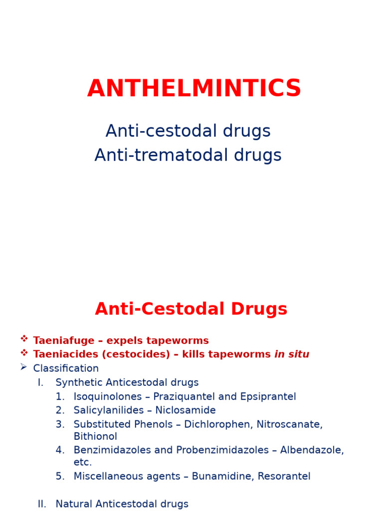 Anthelmintic Drugs-II | PDF
