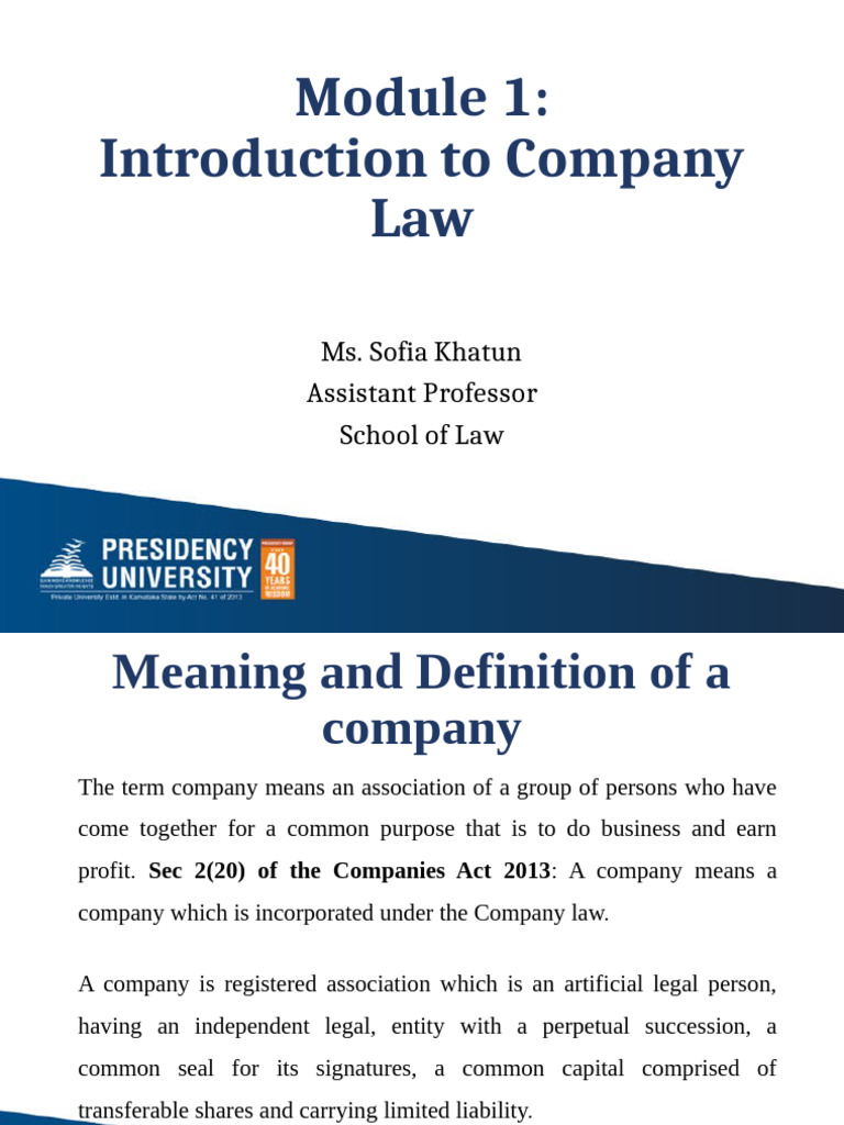 Overview of Company Law Principles | PDF | Piercing The Corporate Veil ...