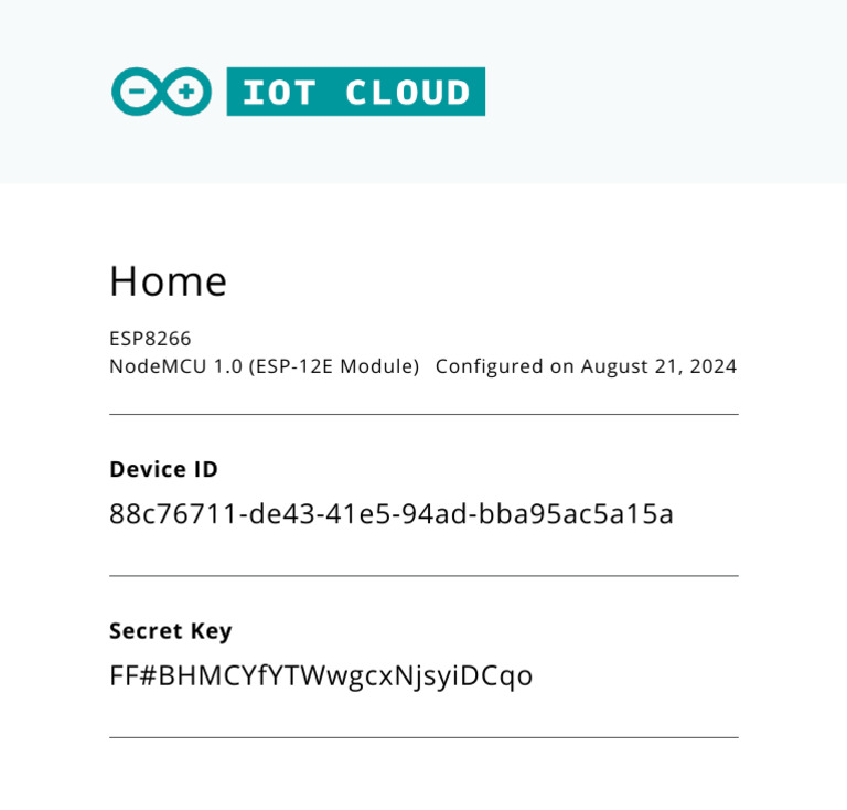 Arduino Device Secret Key | PDF