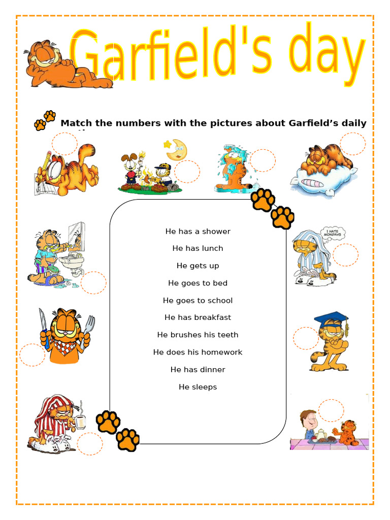 Garfields Daily Routine 5474 | PDF