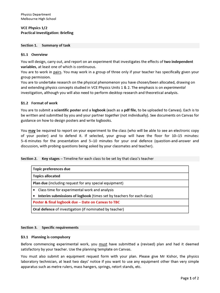 Y11 PI - 1. Briefing | PDF