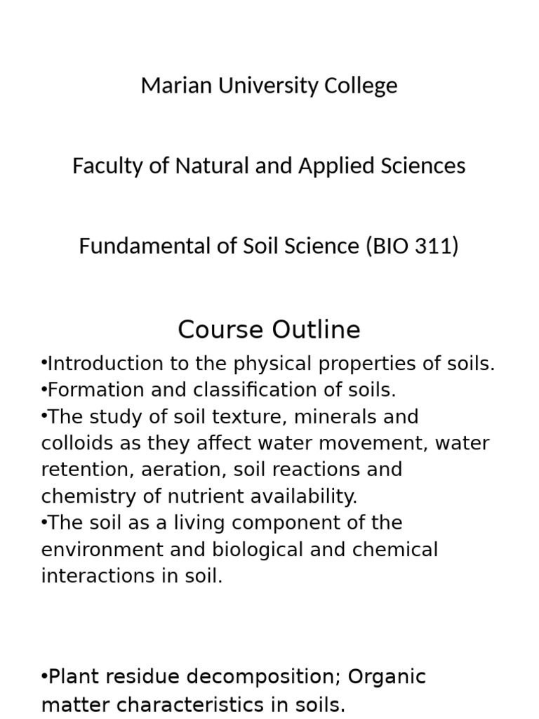 BIO 311 LECT. 1 | PDF | Soil | Earth Sciences
