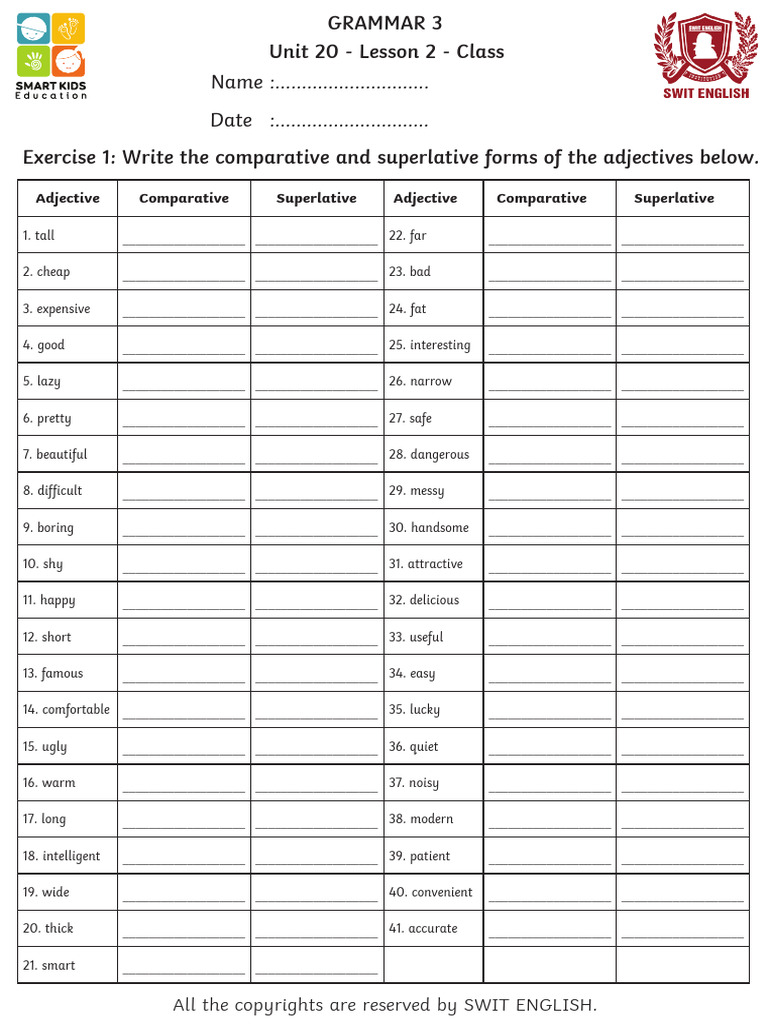 Grammar 3 - Unit 20 - Lesson 2 (Class) | PDF | Linguistic Morphology | Grammar