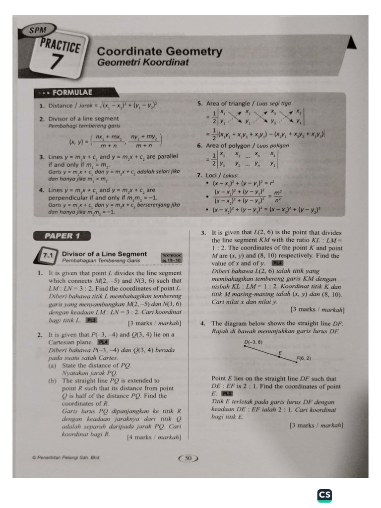 Matematik Tambahan F4 Bab 7 | PDF