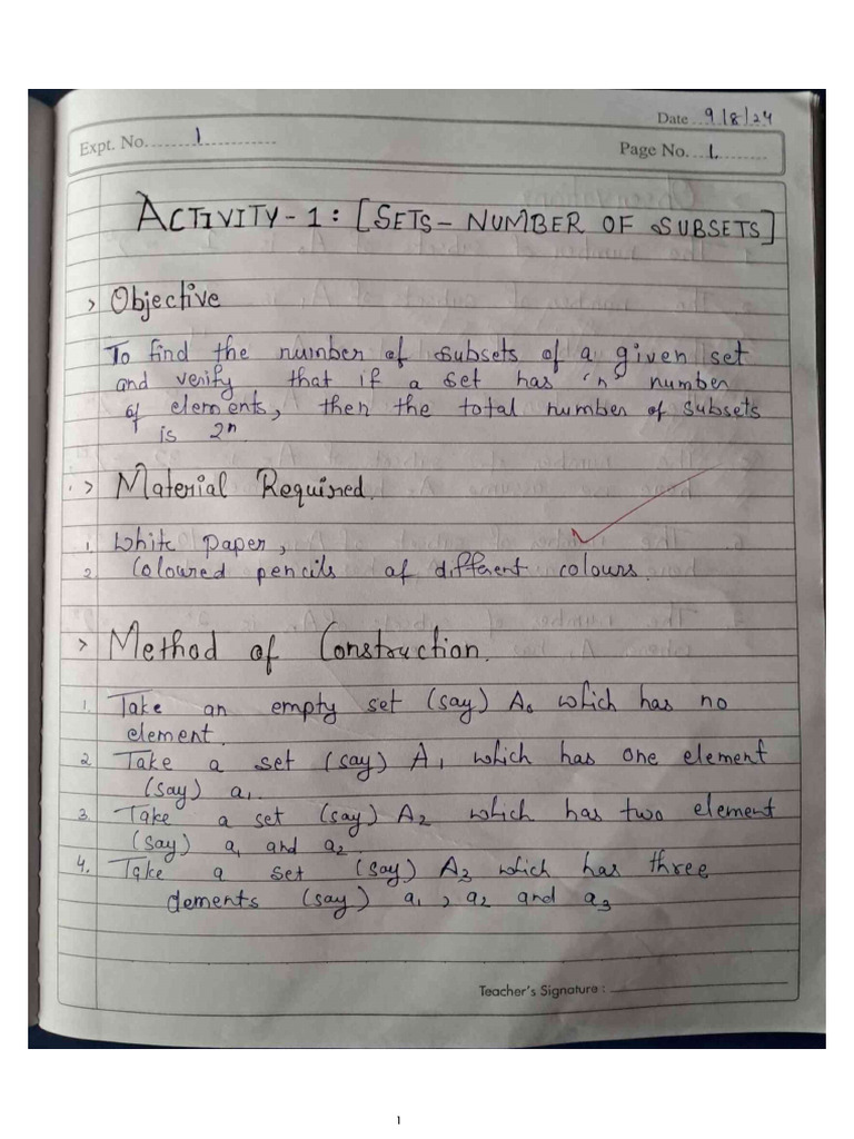 11 Maths SR No 1-1 | PDF