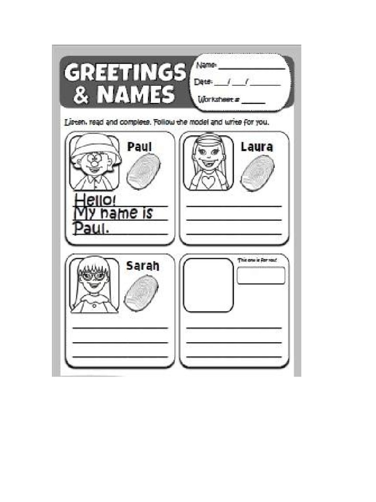 Greetings Activity | PDF