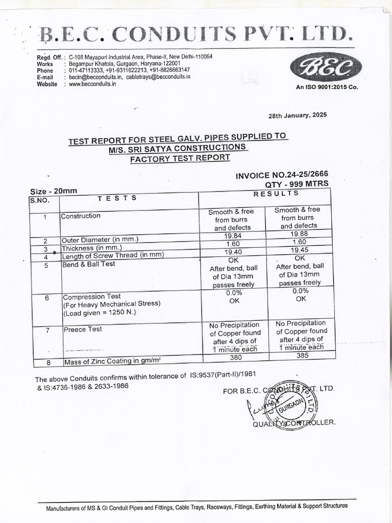 ARC BEC Test Reports | PDF