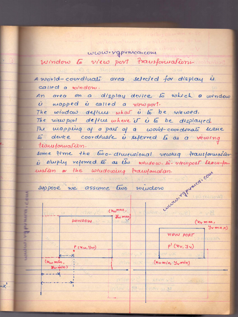 CG Windowtoviewporttransformation Unit III | PDF