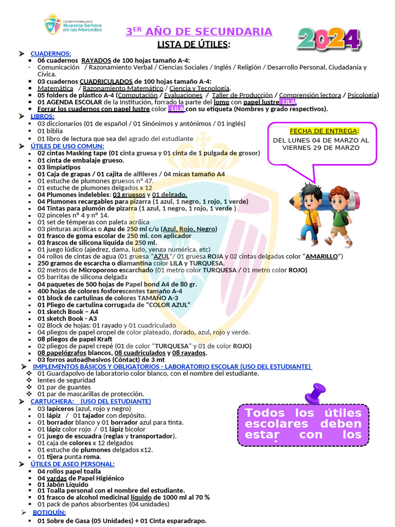 3° SEC - LISTA - LILA - 05 - OK Gael | PDF