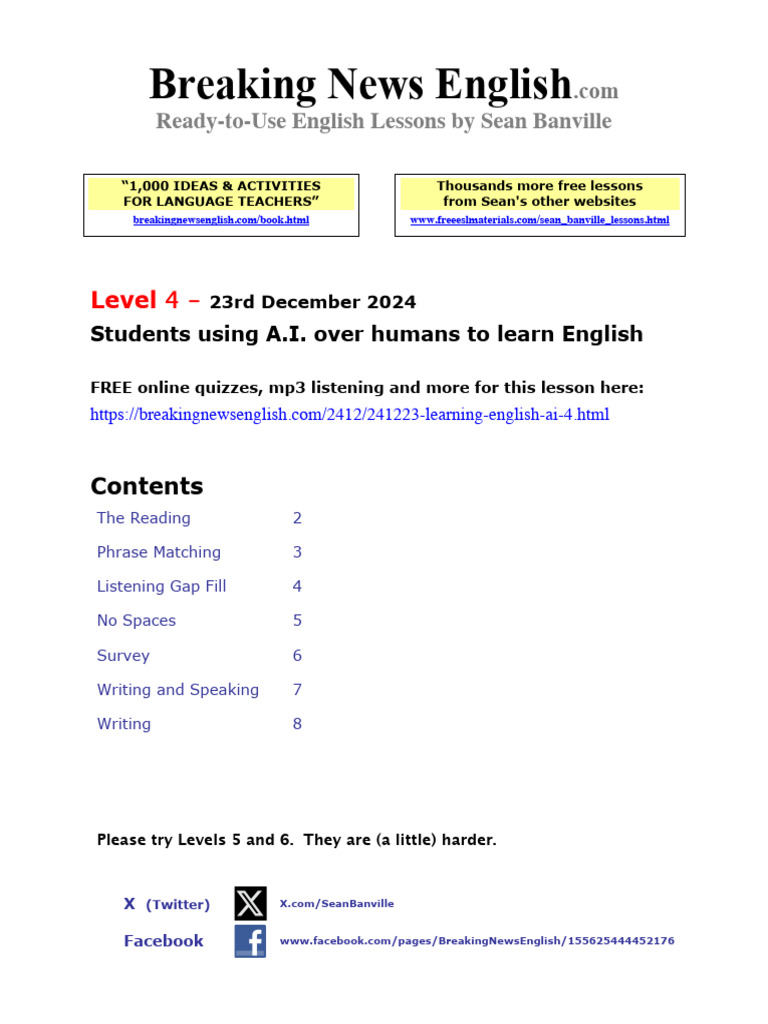 Learning English Ai 4 | PDF | Human Communication