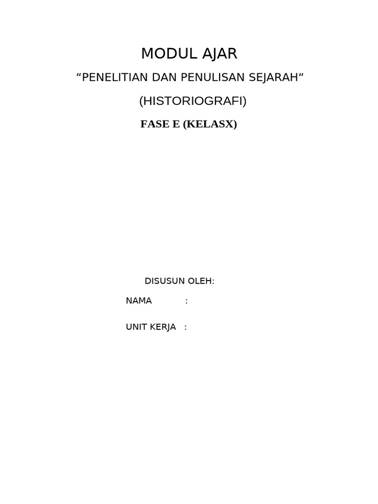 Example LKPD Historigrafi | PDF