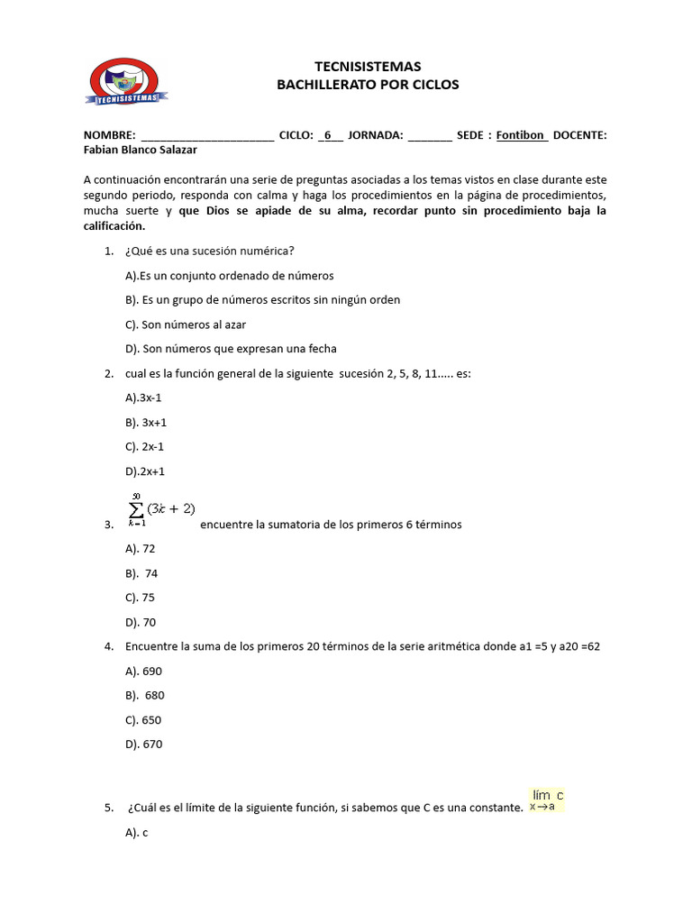 Preguntas de Matemáticas y Color para Bachillerato | PDF | Color ...