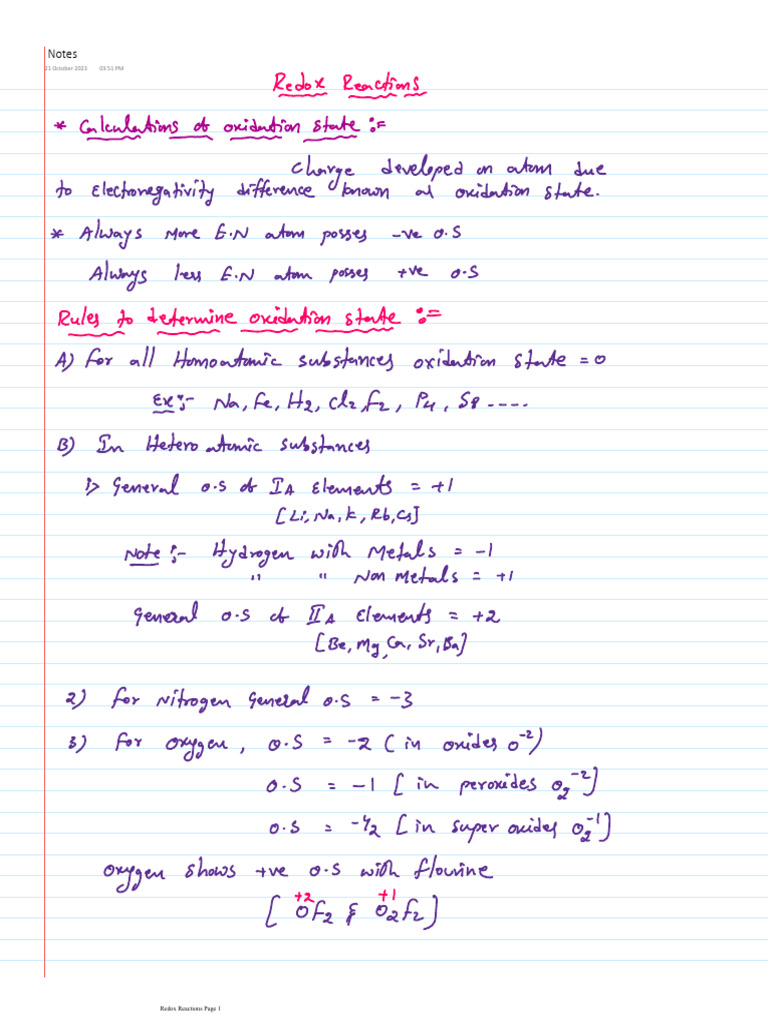 Comprehensive Guide to Redox Reactions | PDF