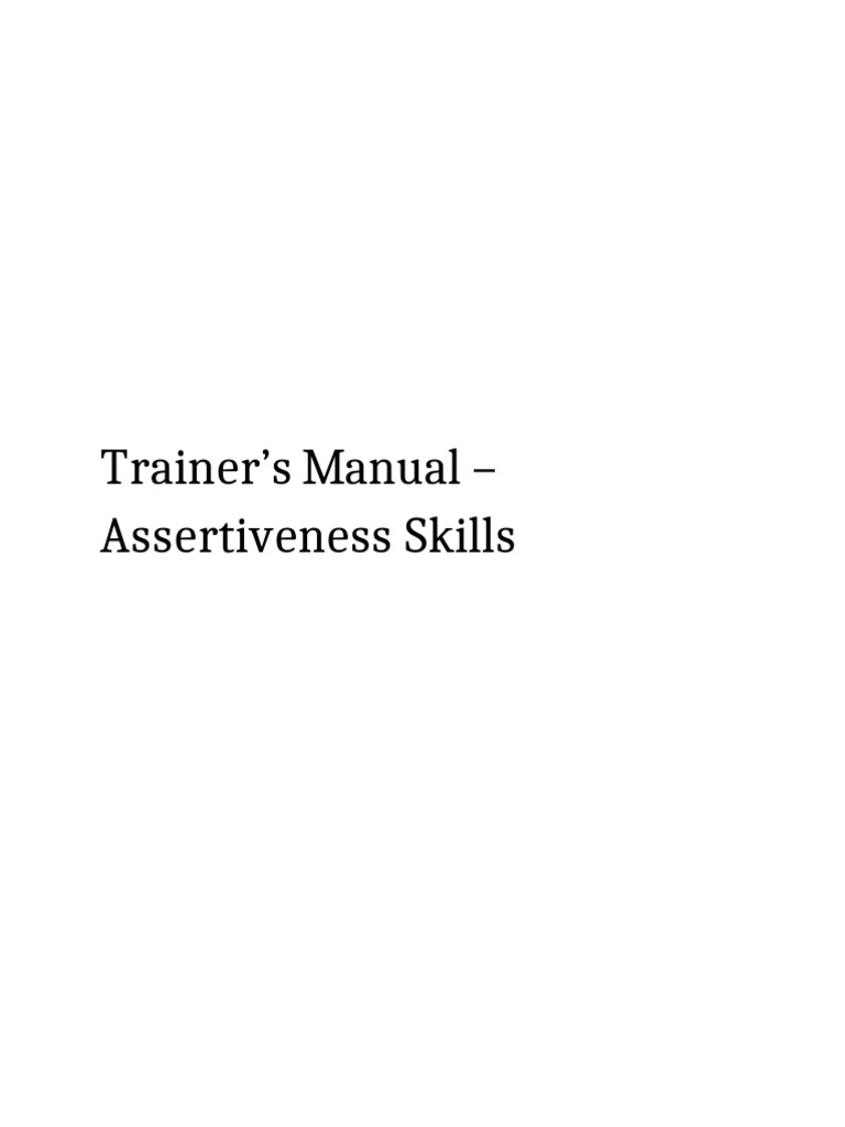 Trainer's Manual - Assertiveness | PDF | Nonverbal Communication | Feeling