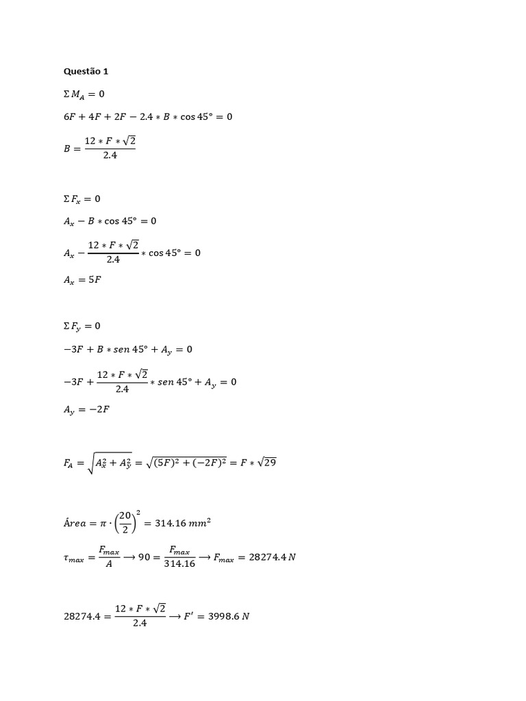 AD1 2021-ResMat - Respostas | PDF