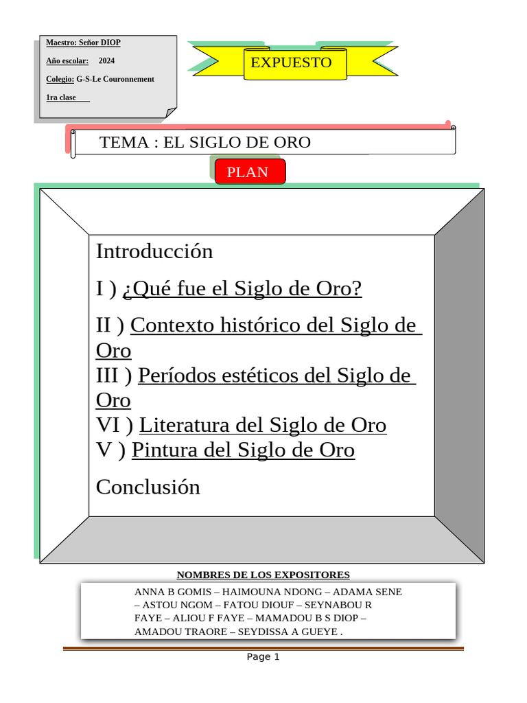 El Siglo de Oro: Cultura y Arte Español | PDF