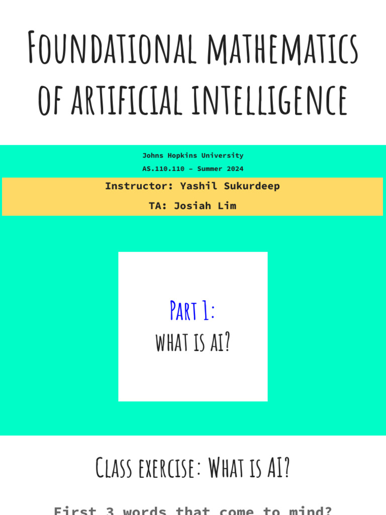 Foundations of AI Mathematics | PDF | Artificial Intelligence ...