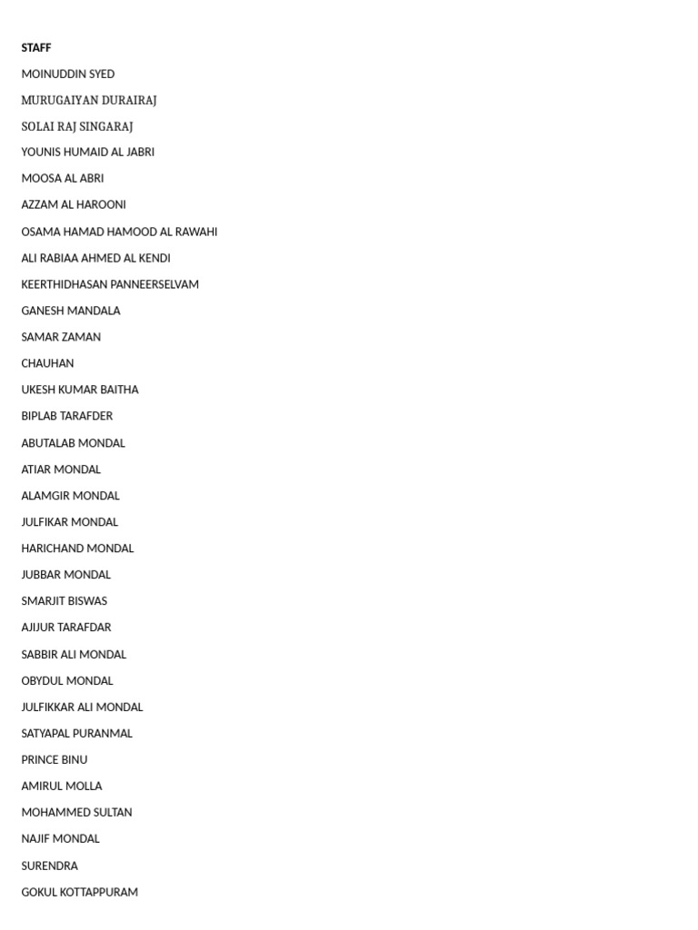 PDO Passport Staff List | PDF