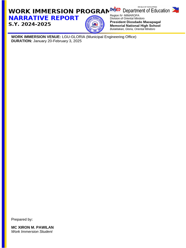 Students Narrative Report | PDF