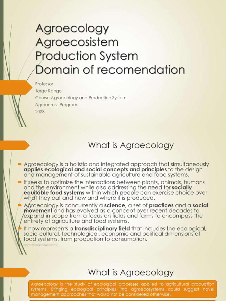 1 Agroecology 2023-I - Compressed | PDF