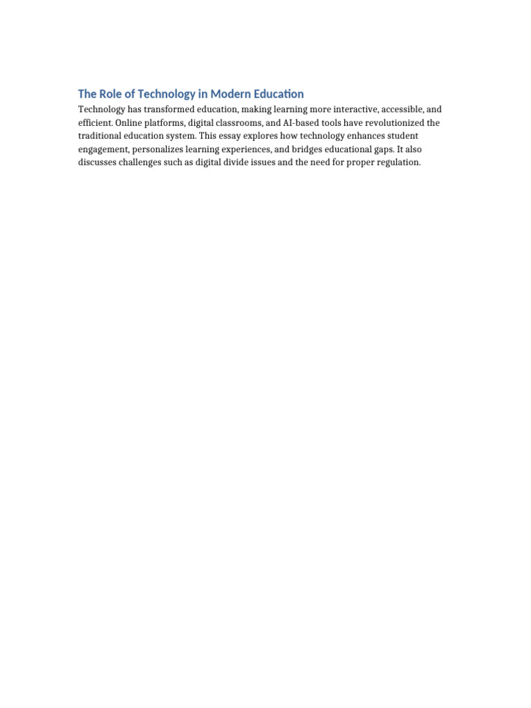 Technology in Modern Education | PDF