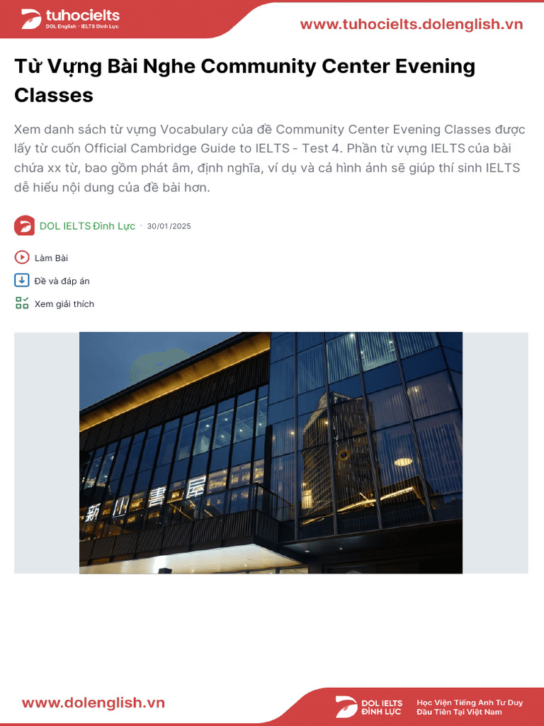 Community Center Evening Classes | PDF