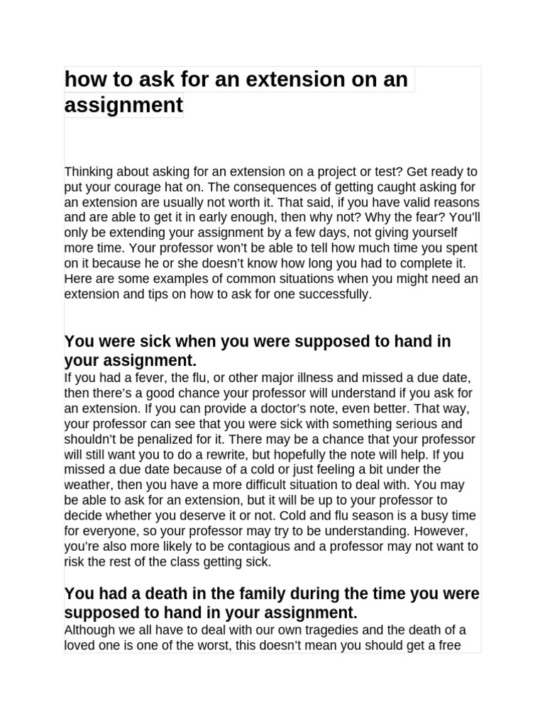 Student Guide: Requesting Extensions | PDF