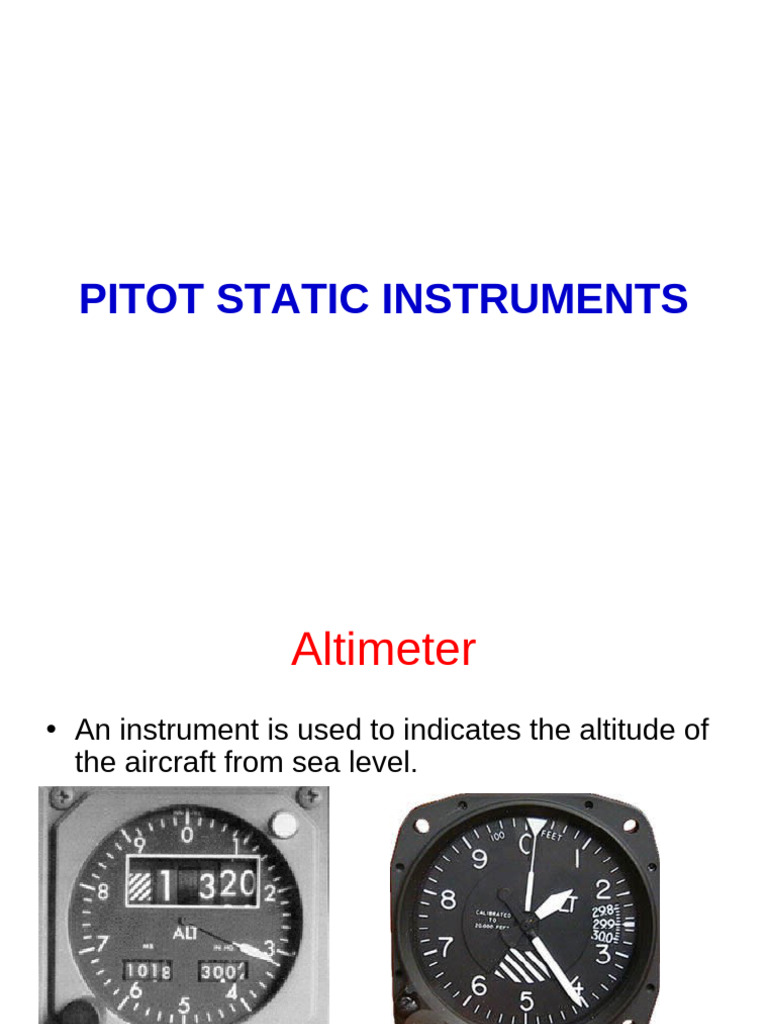 6.5 Pitot Static Instruments | PDF | Atmospheric Pressure | Altitude