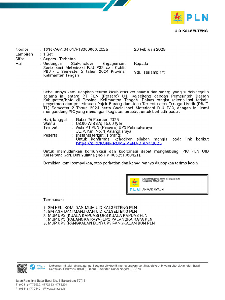 Surat Coklit SMT 2 2024 Kalteng | PDF