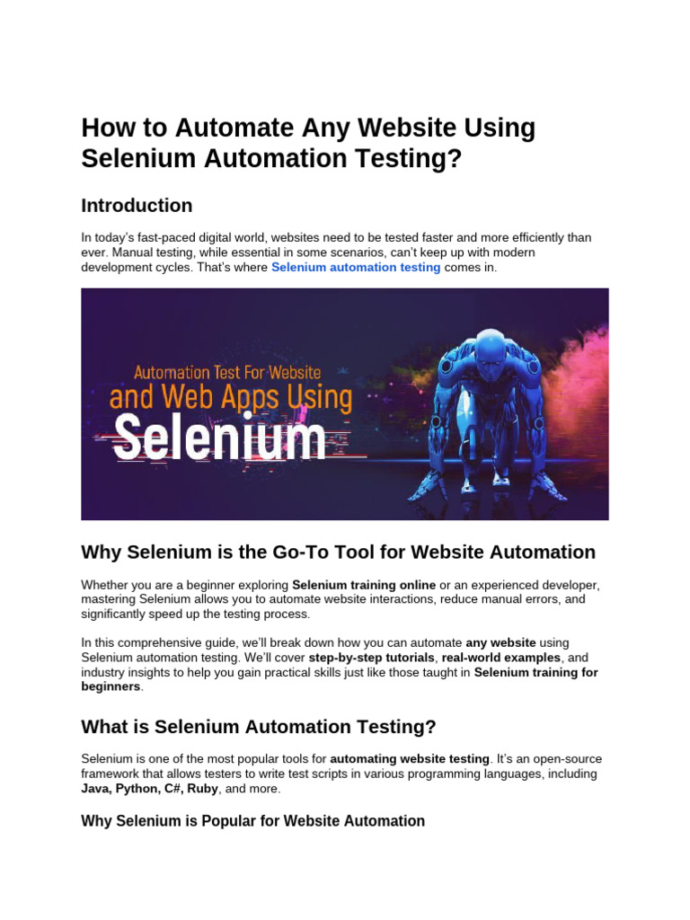 How To Test Chrome Extensions in Selenium Automation Testing | PDF ...
