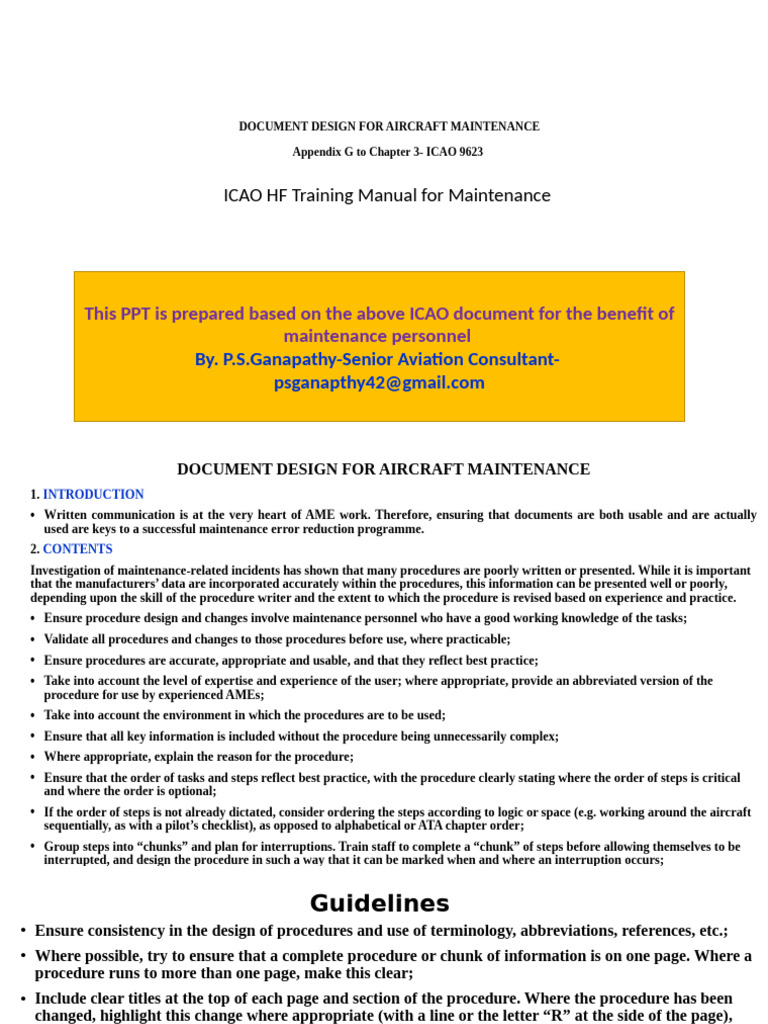 Maintenance Documentaion - ICAO 9623 | PDF | Typefaces | Sentence ...