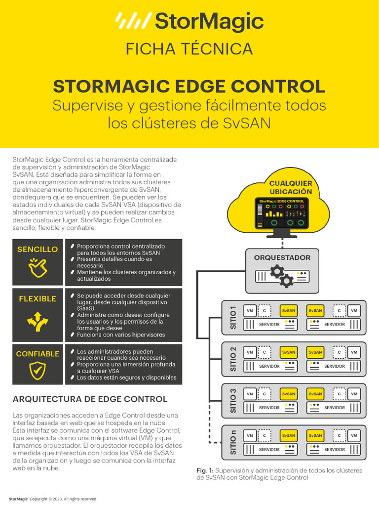 StorMagic_Edge_Control_Data_Sheet_(Digital)_ES | PDF | Transport Layer Security | Computación en ...