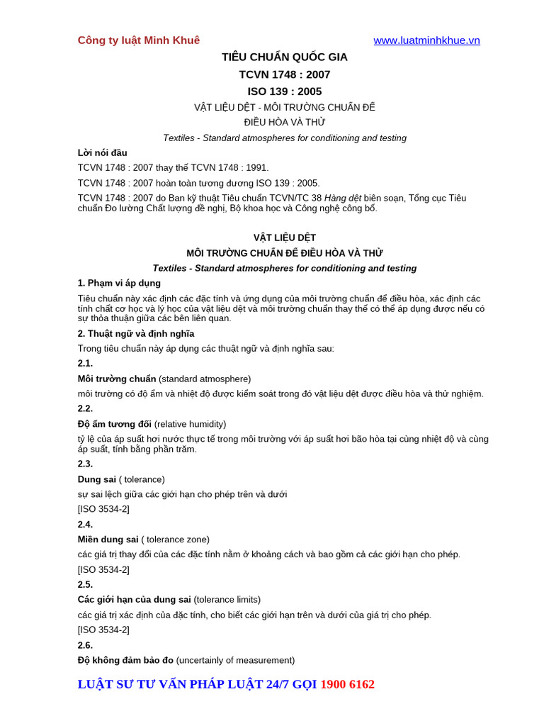TCVN 17482007 (Iso 139 2005) | PDF