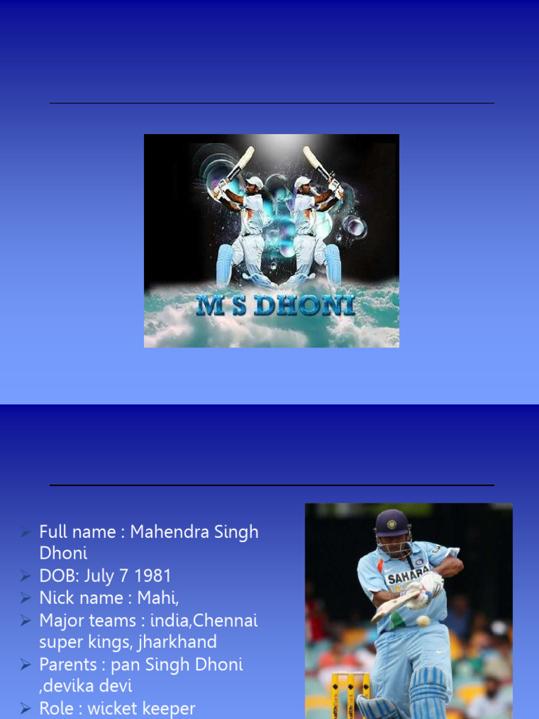 MS Dhoni: A Born Leader Overview | PDF
