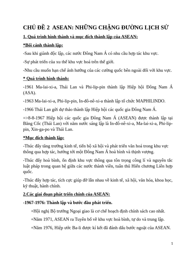 Chủ Đề 2 Asean 2 | PDF