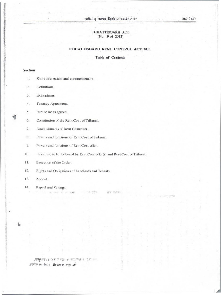 CG Rent Control | PDF