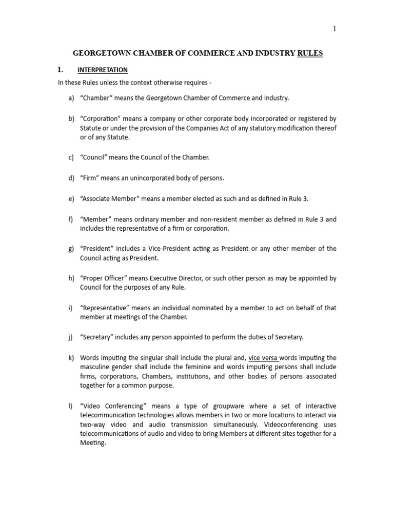 Amended Rules of The Chamber 2022 | PDF | Quorum | Envelope