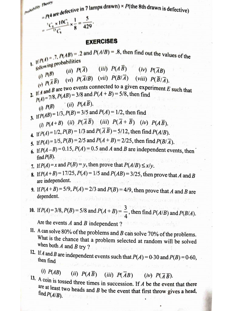 Probability Theory Practice Questions | PDF