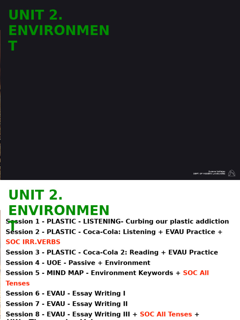Unit2 - Environment Dossier | PDF | Verb | Pollution