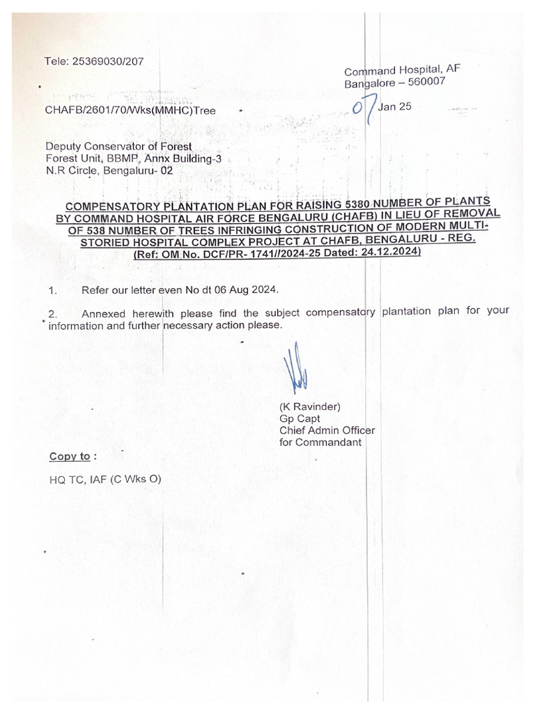 Final Compensatory Plantation Plan CHAF MMHC | PDF