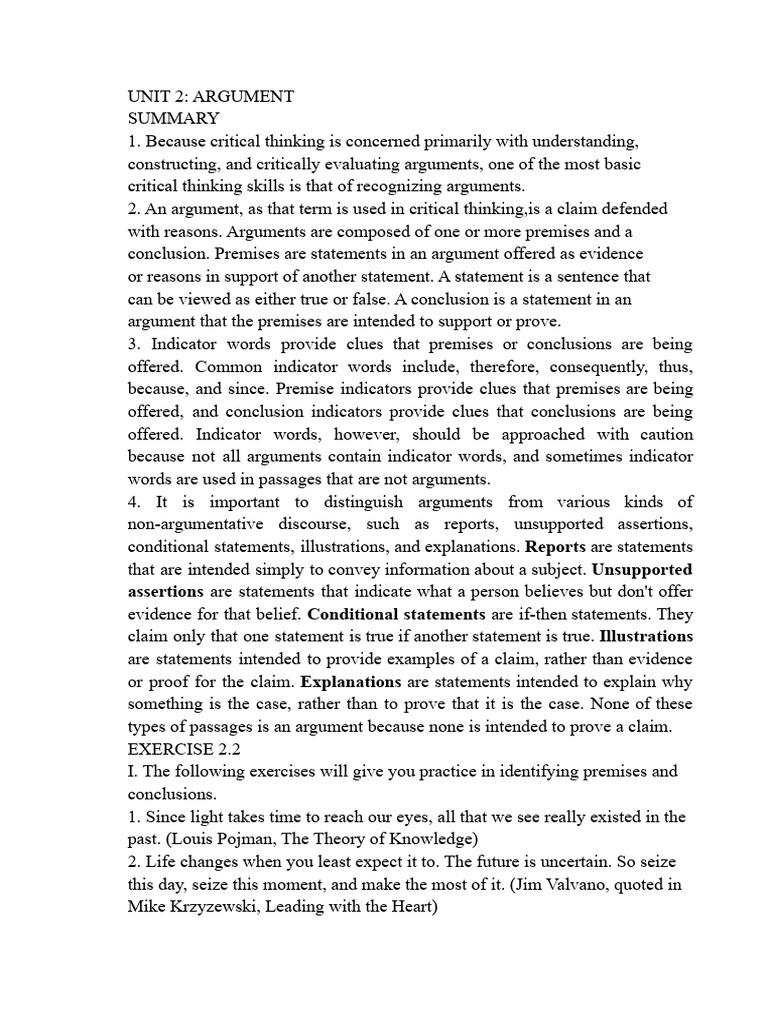 Đề cương critical thinking | PDF | Argument | Critical Thinking