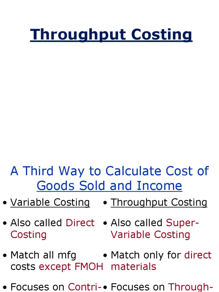 Throughput Costing Example | PDF | Inventory | Cost Of Goods Sold