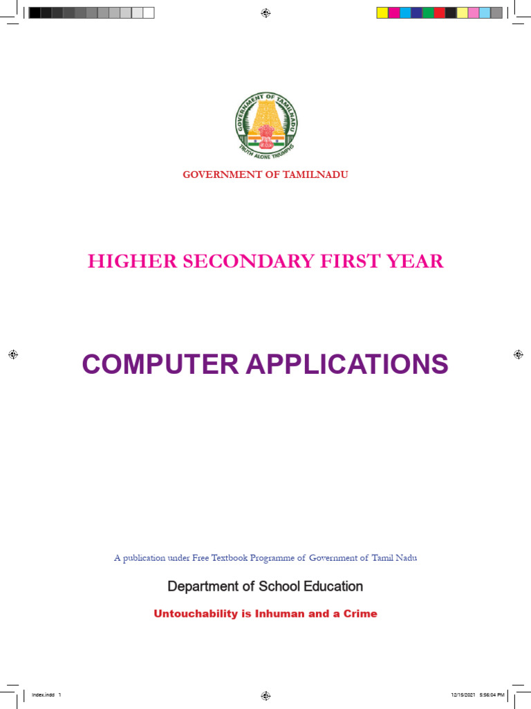 Namma Kalvi 11th Computer Applications Textbook English Medium | PDF | Computer Data Storage ...