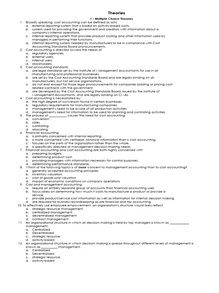 Handouts2022Module Unit1 Part 2 BasicCostManagementConceptsQA | PDF | Cost Of Goods Sold | Inventory