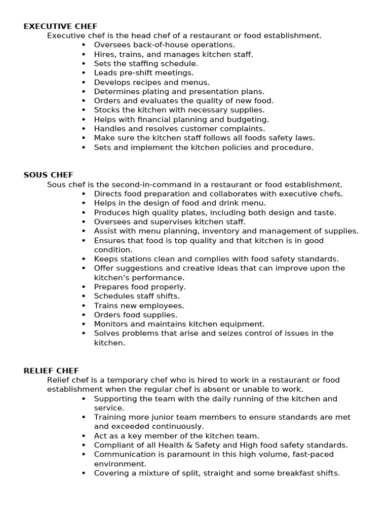 FSM Classic Kitchen Brigade Ramos 2 | PDF | Chef | Roasting