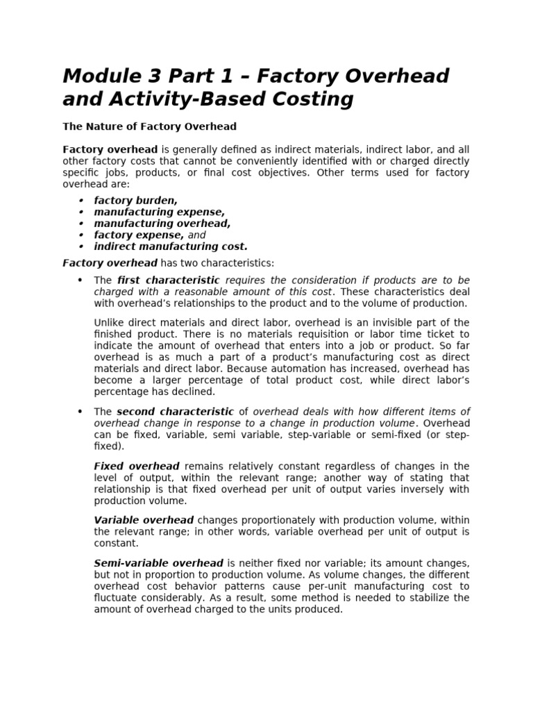 Module3 Part 1 FOH and ABC | PDF | Cost Of Goods Sold | Inventory